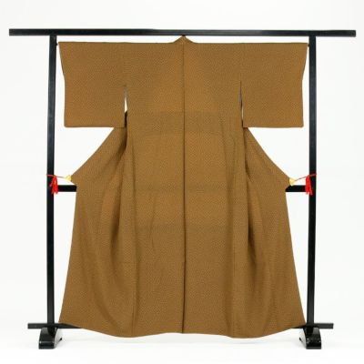 中古)江戸小紋 カジュアル 赤 袷 菊尽くし 総柄 内田秀一 S 中古)江戸小紋 カジュアル 赤 袷 菊尽くし 総柄 内田秀一 S